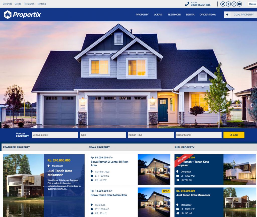 Desain Website Properti Multi Agen - Jasa Pembuatan Website